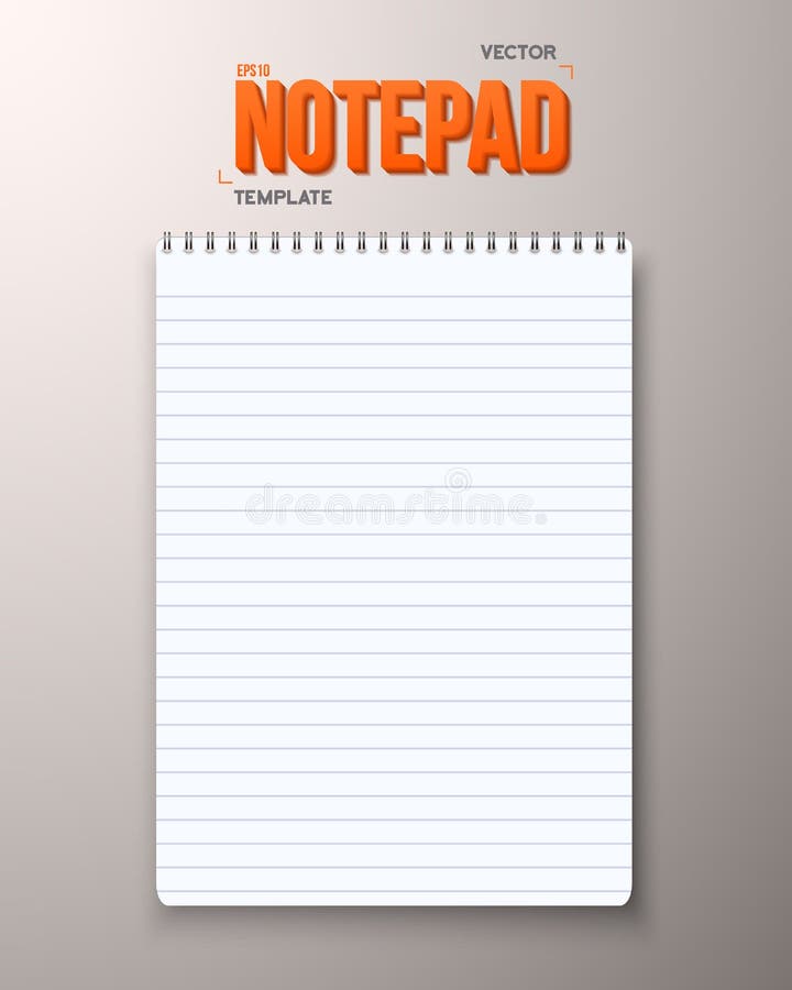 Realistic Vector Notepad Office Equipment Stock Vector - Illustration ...