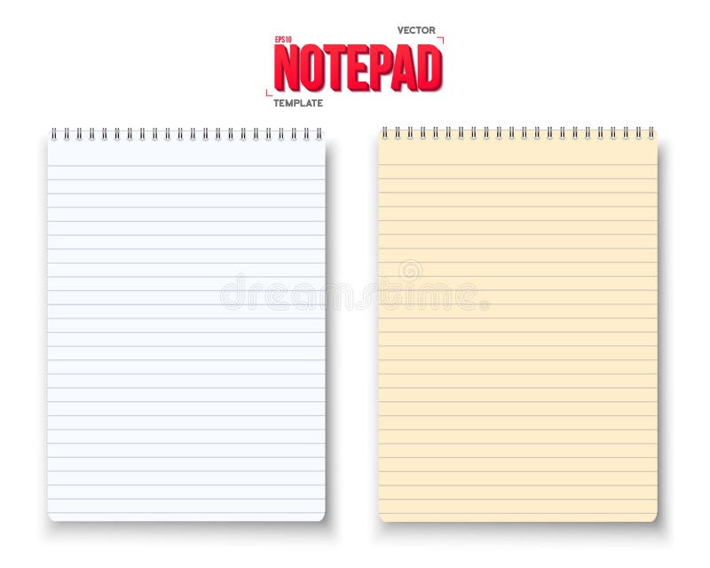 Realistic Vector Notepad Set Isolated on White Stock Vector ...