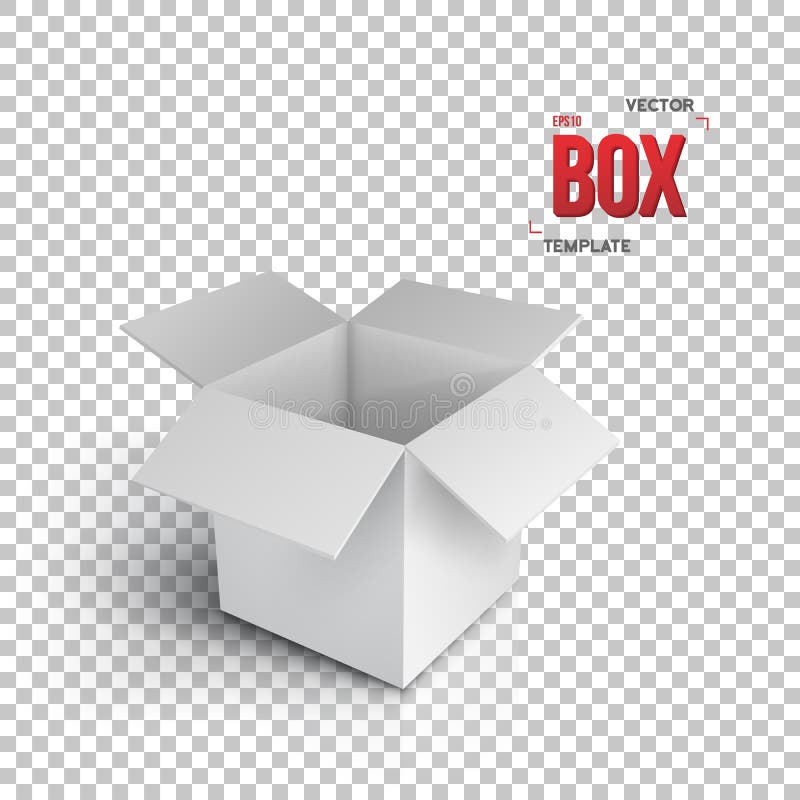 Realistic Vector Open Package Box. Vector EPS10 Paper Open Box I Stock ...
