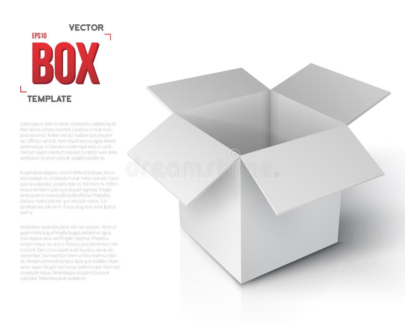 Realistic Vector Open Package Box. Vector Paper Open Box Isolate Stock ...