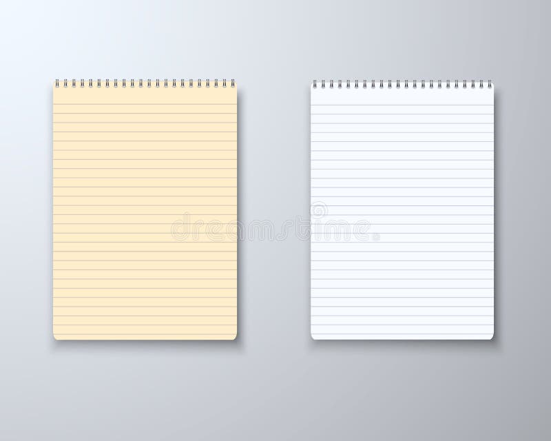 Vector Notebook Notepad Set. Include Realistic, Hand Drawn, Musi Stock ...