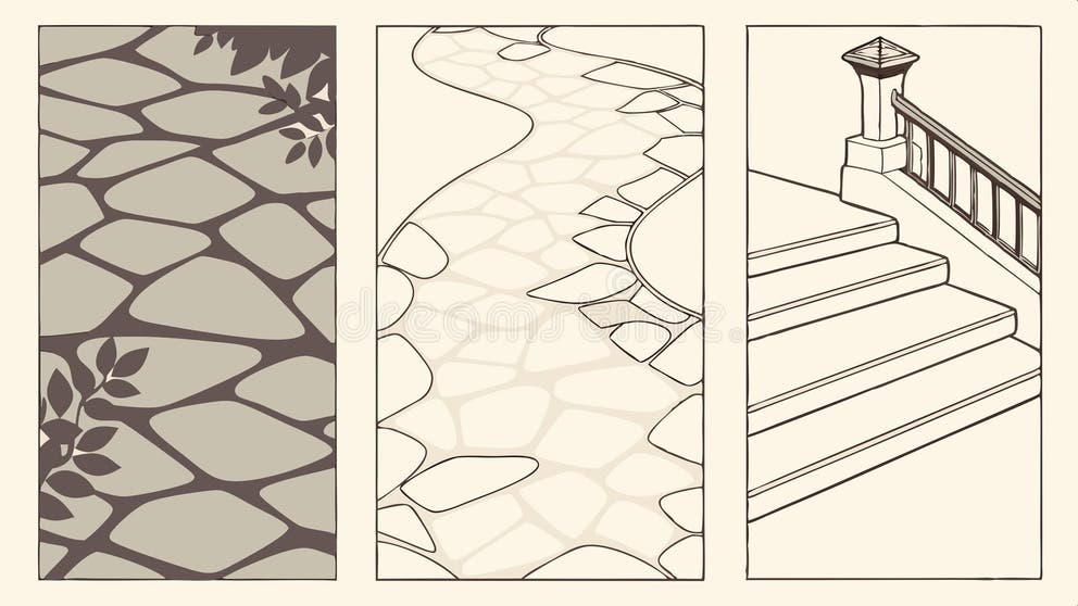 Stone Path Pattern, Rustic Pavement Texture Vector Design Generative AI ...