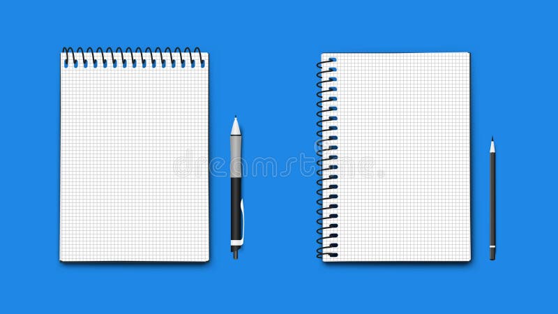 Realistic Vector Perfect Paper A4 Size Notebooks, Horizontal and ...