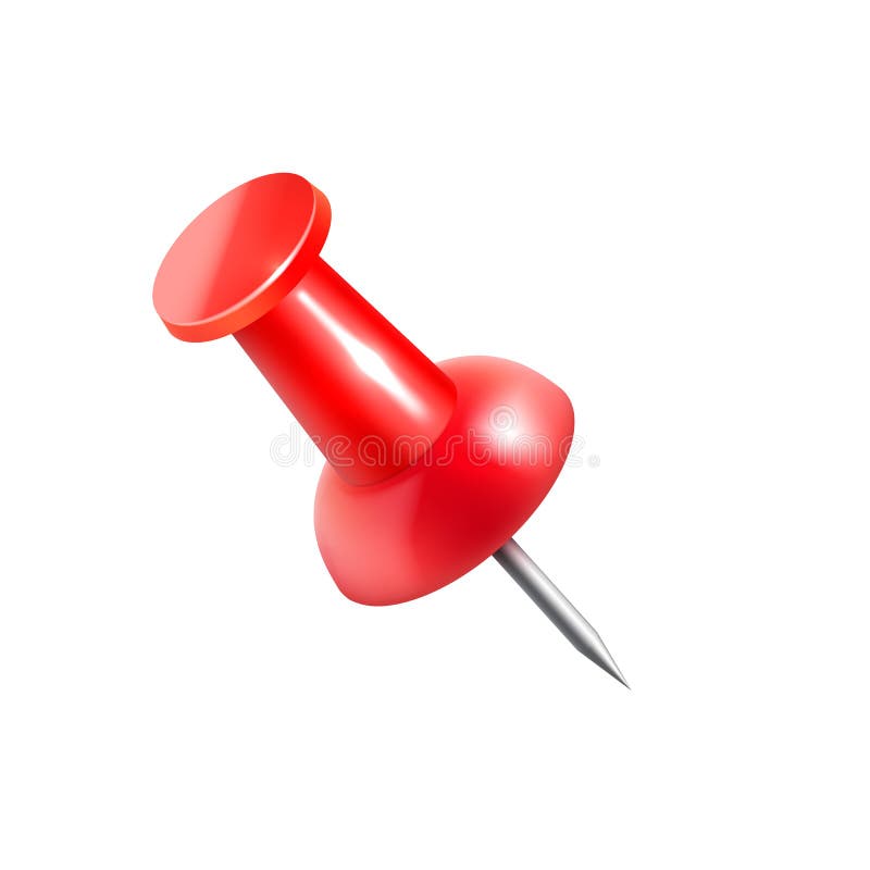 Realistic Vector Plastic Glossy Red Push Pin 3D Vector Icon on White ... Realistic Vector Plastic Glossy Red Push Pin 3D Vector Icon on White ...