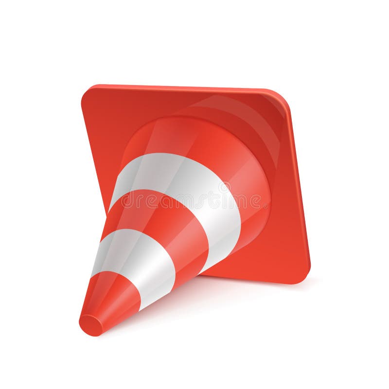 Realistic Vector Plastic Red Road Cone. White Striped Traffic Cones ...