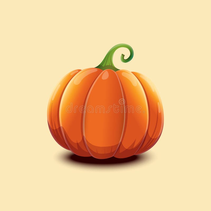 Realistic Vector Pumpkin Isolated on Light Background. Stock ...