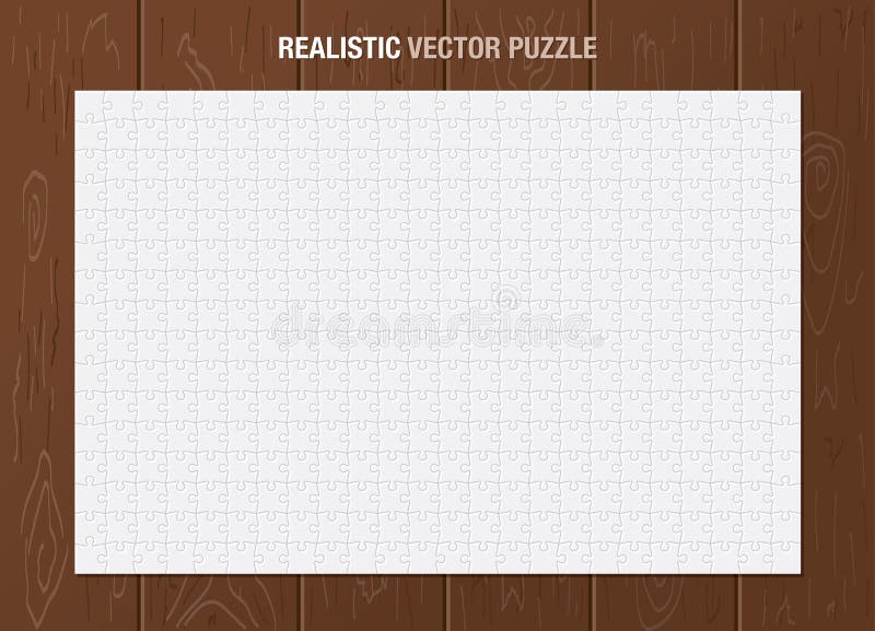 Realistic Vector Puzzle and Wooden Background. Stock Vector ...