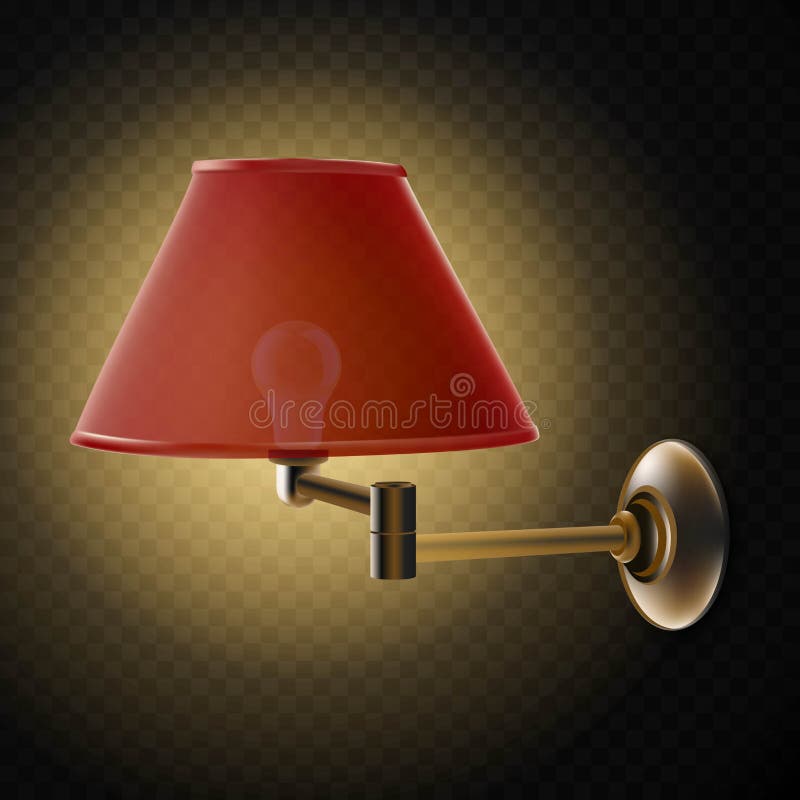 Realistic Vector Red Bra Lamp on Transparent Background Stock ...
