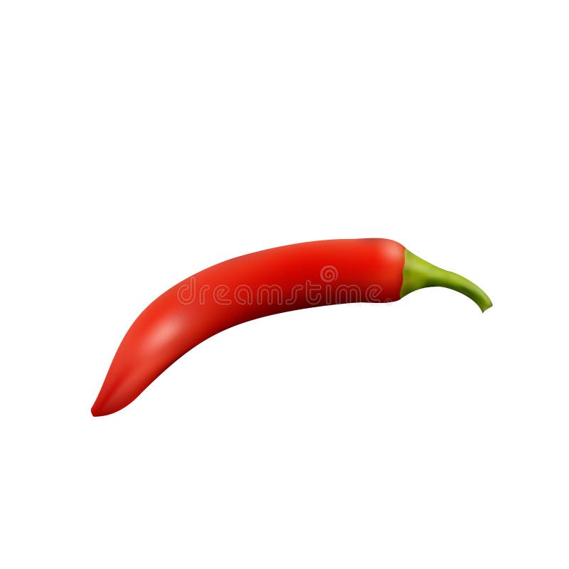 Realistic Vector Red Chilli Pepper Isolated on White Background. Stock ...