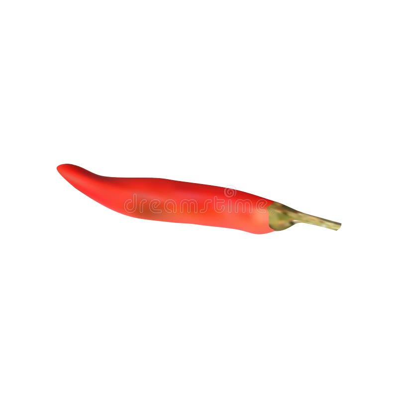 Realistic Vector Red Chilli Pepper Isolated on White Background. Stock ...