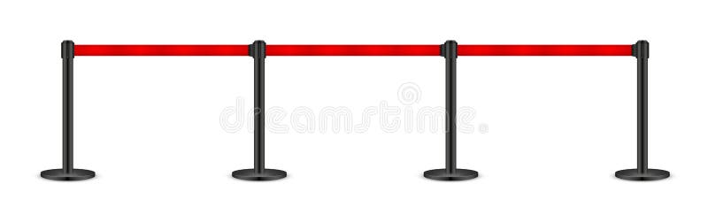 Realistic Vector Retractable Belt Stanchion. Crowd Control Barrier ...
