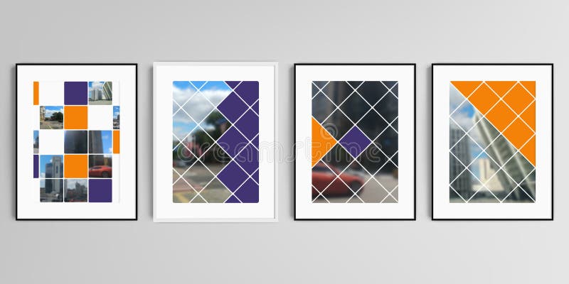 Realistic Vector Set of Picture Frames in A4 Format Isolated on Gray ...