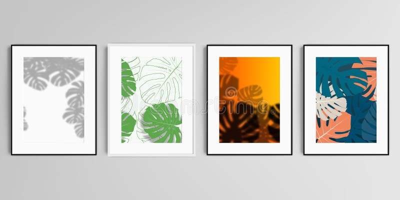 Realistic Vector Set of Picture Frames in A4 Format Isolated on Gray ...