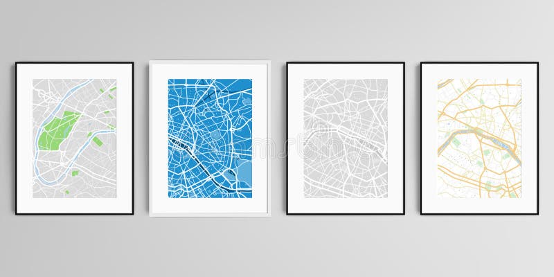 Realistic Vector Set of Picture Frames in A4 Format Isolated on Gray ...