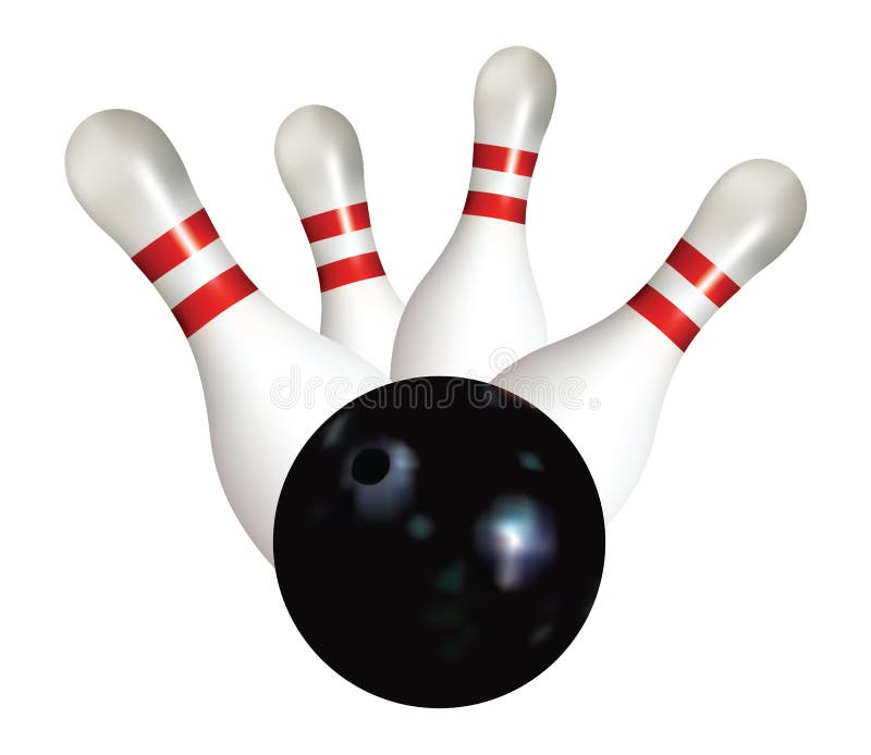 Realistic Vector Bowling Ball and Pins Stock Illustration ...