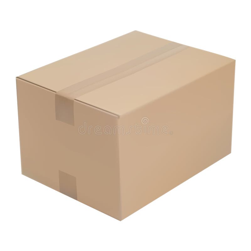 Realistic Vector Closed Box Stock Illustration - Illustration of brown ...