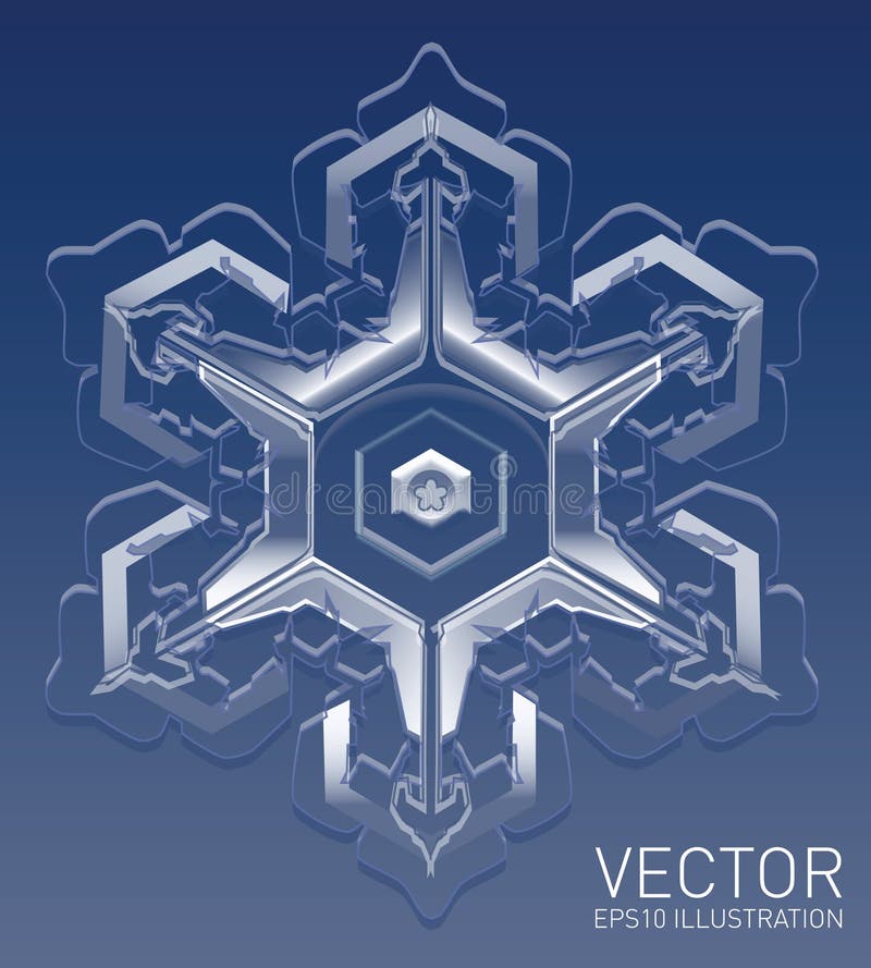 Realistic vector snowflake stock vector. Illustration of crystalline ...