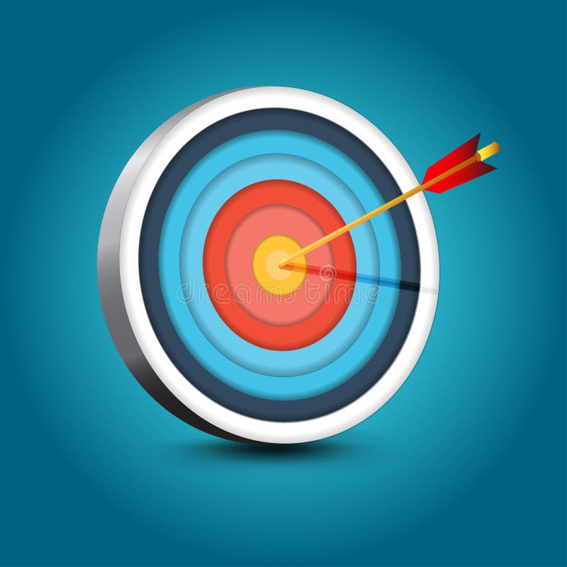 Realistic Vector Target with Arrow Business Icon Stock Vector ...