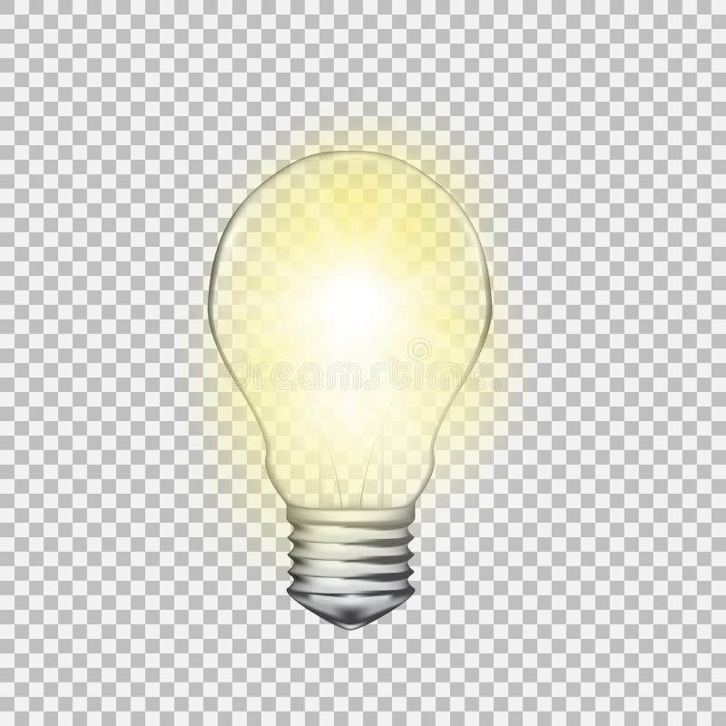 Realistic Vector Transparent Light Bulb Stock Vector - Illustration of ...
