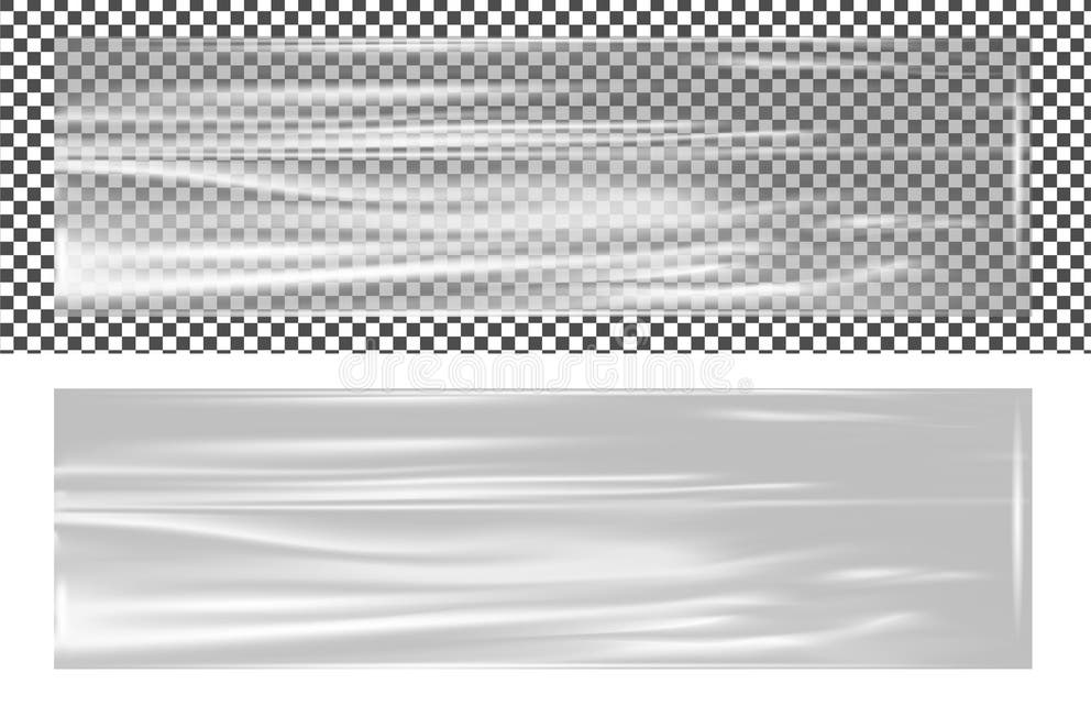 Realistic Transparent Plastic Wrapper Stock Vector - Illustration of package, curtain: 131642125