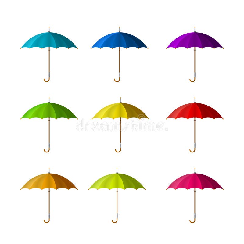 Realistic Vector Umbrella Isolated on White in Flat Style Stock Vector ...