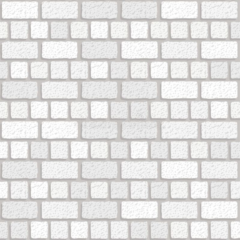 Realistic Vector White English Brick Wall Seamless Pattern. Flat Light ...