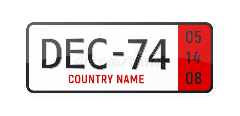 Realistic Vehicle Registration Stock Vector - Illustration of letter ...