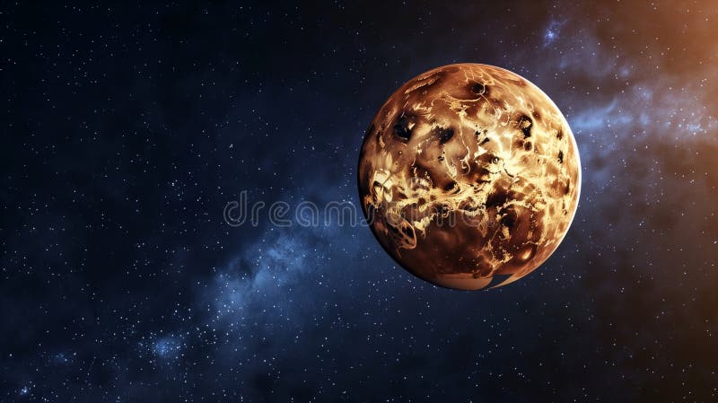 Realistic Venus Planet Floating in Space Stock Illustration ...