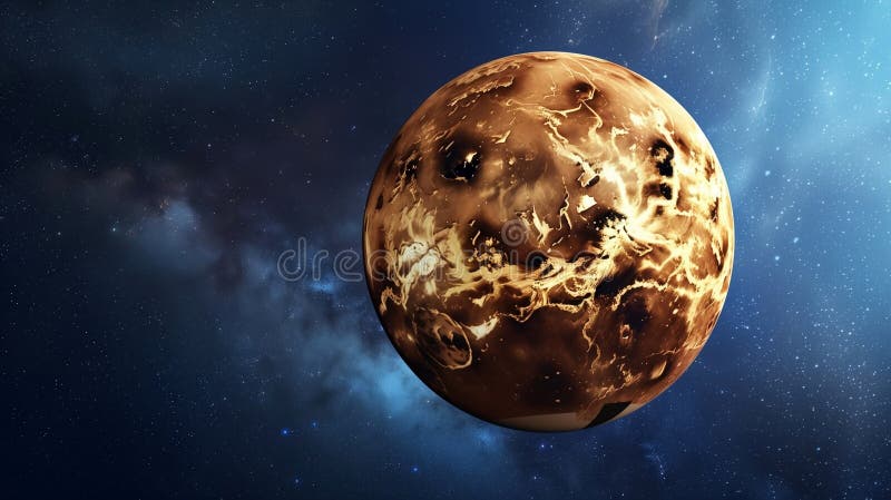 Realistic Venus Planet Floating in Space Stock Illustration ...
