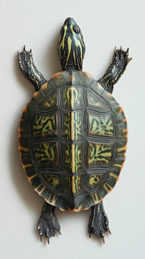 Yellow-bellied Slider Turtle Viewed from Above, Nature Photography ...