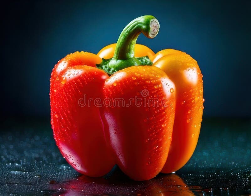 Realistic and Vibrant Bell Pepper with Glossy Skin Stock Illustration ...