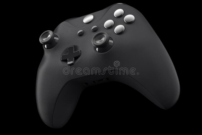 Realistic Video Game Controller Isolated on Black with Clipping Path ...
