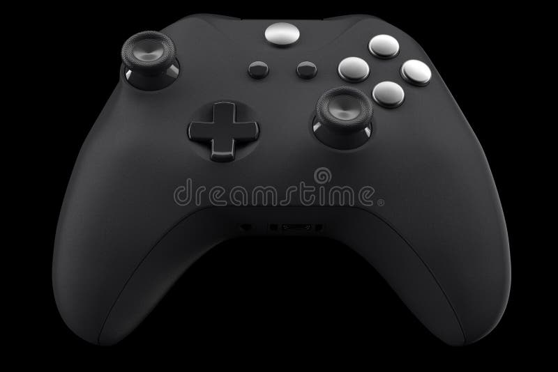 Realistic Video Game Controller Isolated on Black with Clipping Path ...
