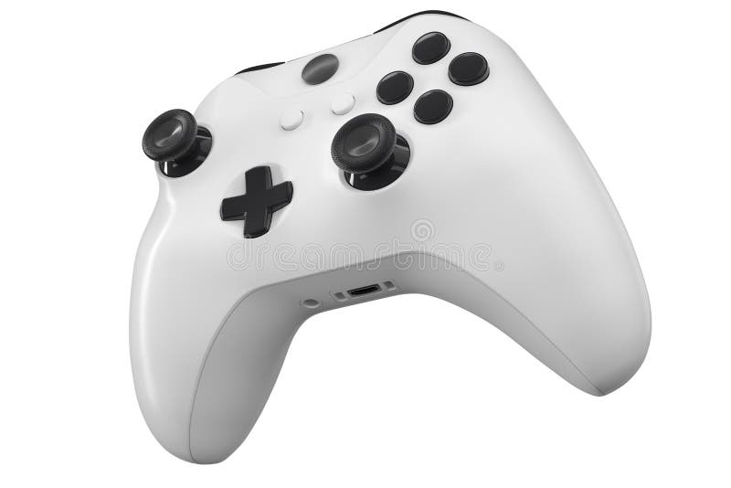 Realistic Video Game Controller Isolated on White with Clipping Path ...