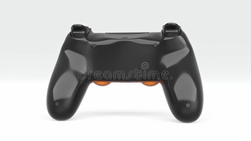 Realistic Video Game Joysticks or Gamepads Rotating on White Background ...