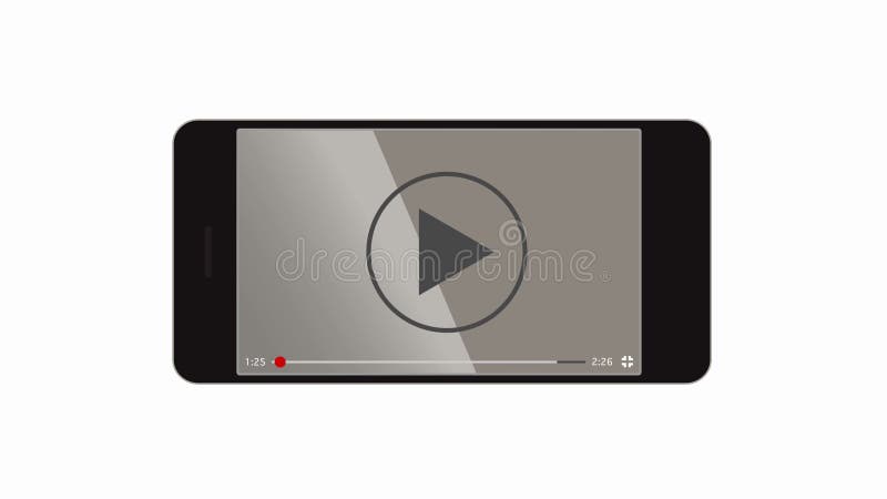 Realistic Video Player with Shadow. Media Player Animation Stock ...