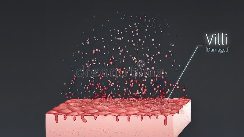 Realistic Villi Inside the Intestines Under the Microscope Stock ...
