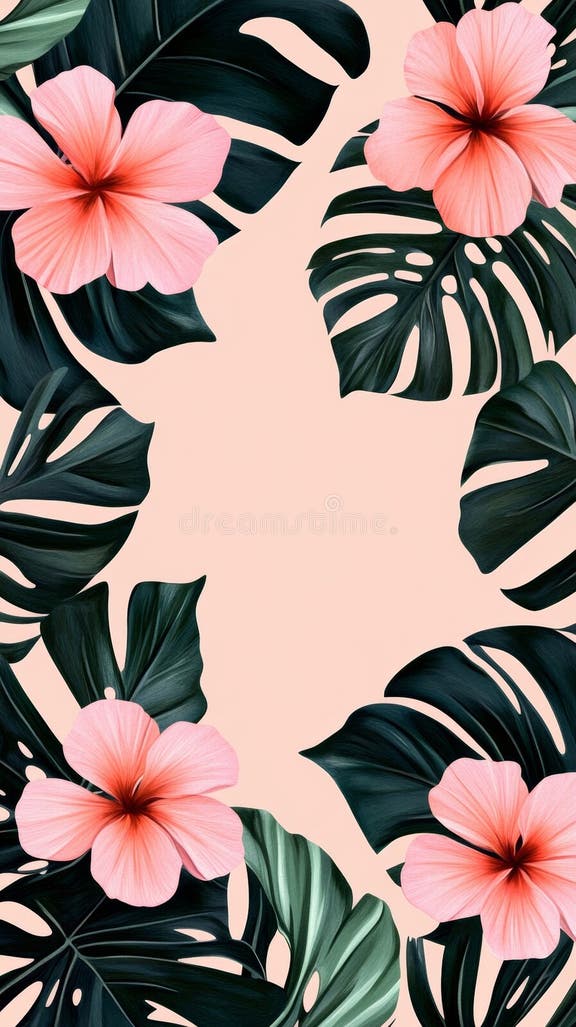 Realistic Vintage Illustration of Phoenix Flower Backgrounds Design ...