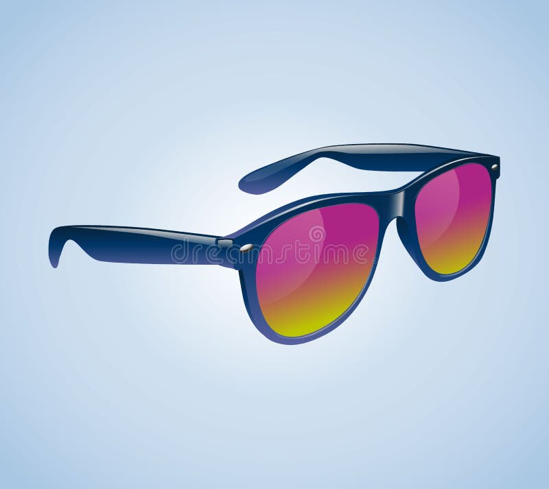 Classic Vintage Sunglasses Realistic Isolated Vector Illustration ...