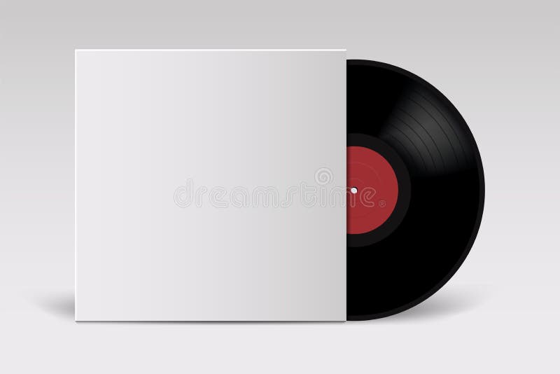 Realistic Vinyl Record with Cover Mockup. Retro Design. Front View ...