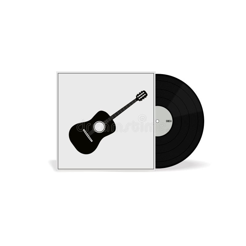 Realistic Vinyl Record with Cover Mockup. Retro Design. Front View ...