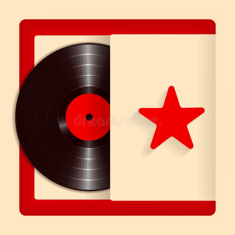 Realistic Vinyl Record with Cover Mockup. Retro Design Stock Vector ...