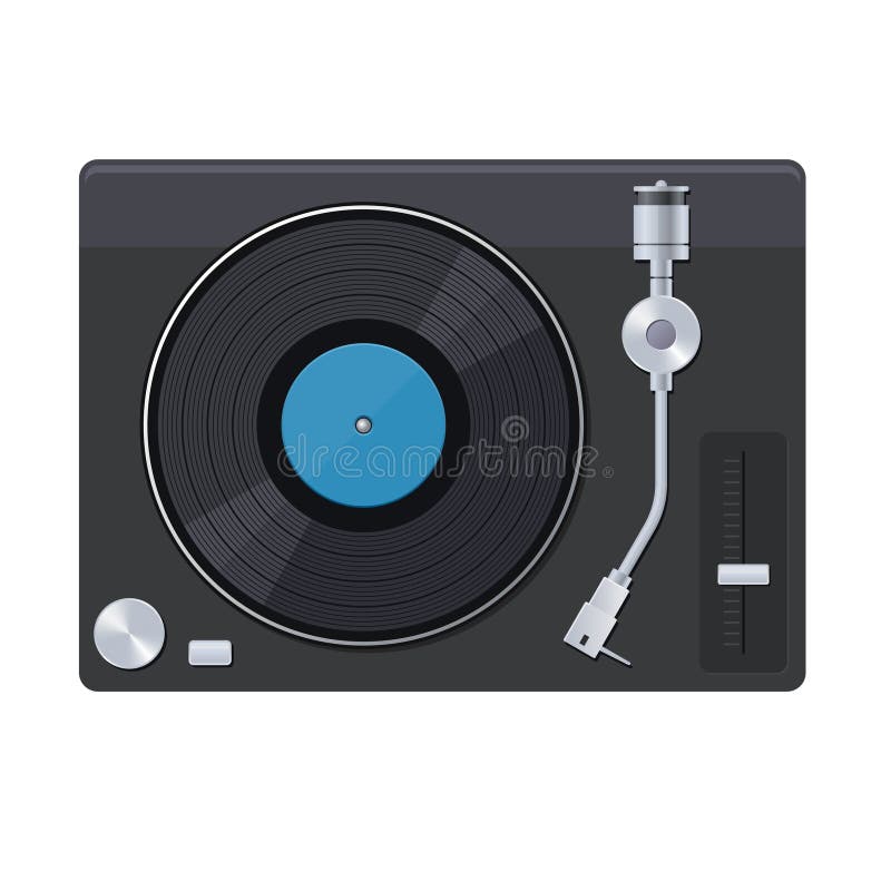 Realistic Vinyl Record Player. Top View Stock Illustration ...