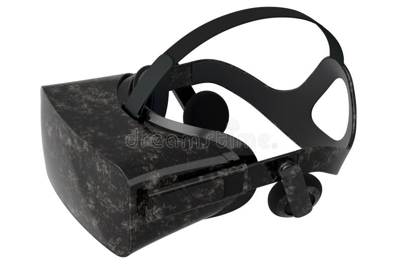 Realistic Virtual Reality Glasses with Green Chrome Texture on White ...