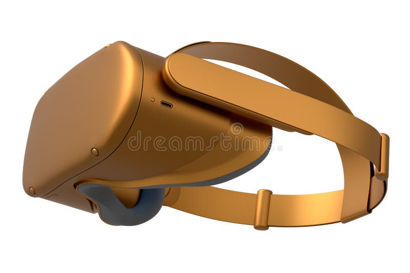 Realistic Virtual Reality Glasses with Green Chrome Texture on White ...