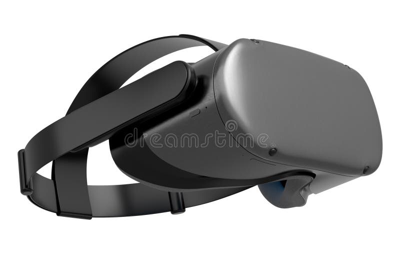 Realistic Virtual Reality Glasses with Metallic Chrome Texture on White ...