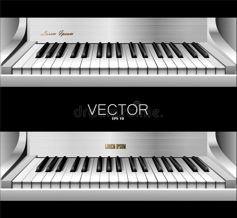 Double piano keyboard stock vector. Illustration of studio - 186813165
