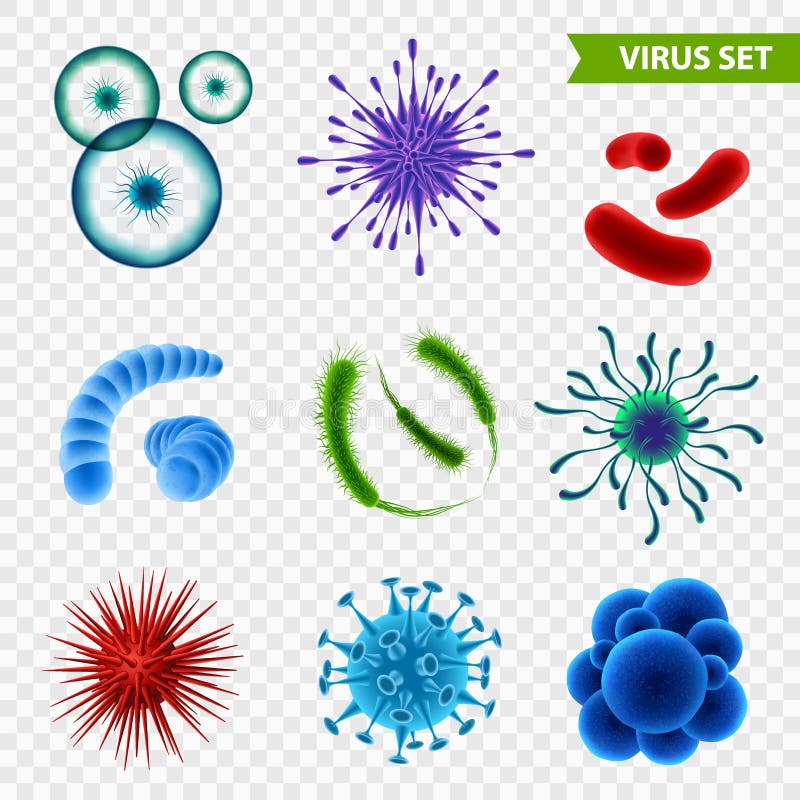 3D Viruses in Transparent Glass Spheres Stock Vector - Illustration of ...