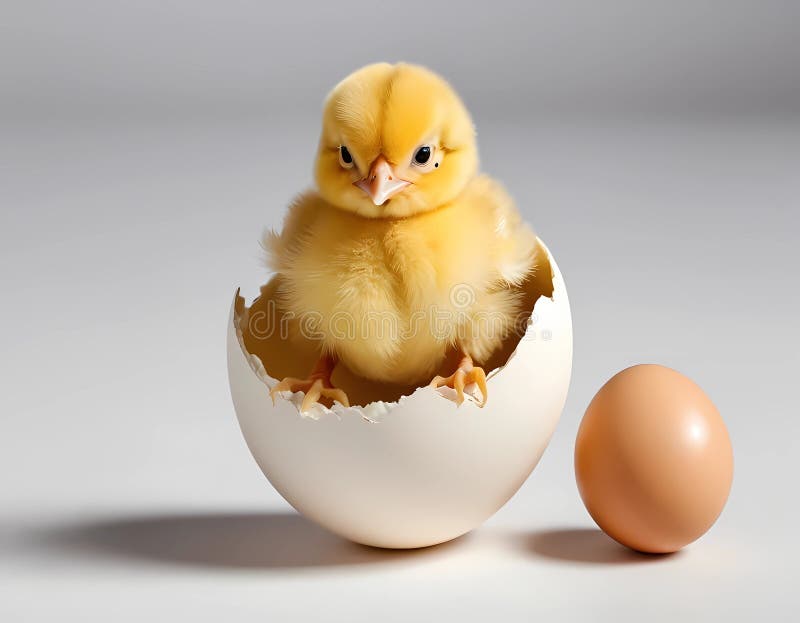 A Realistic Visual of a Chick Hatching from an Egg Stock Illustration ...