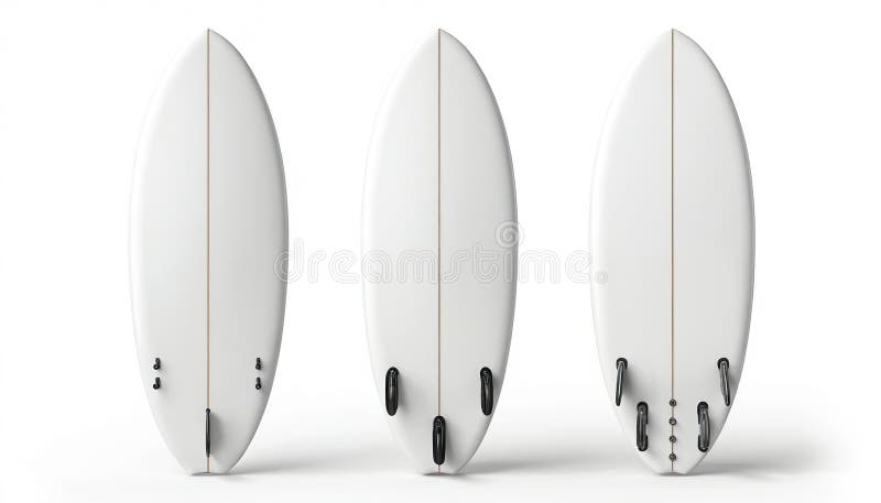 White Surfboard Front, Side and Back View Stock Vector - Illustration ...